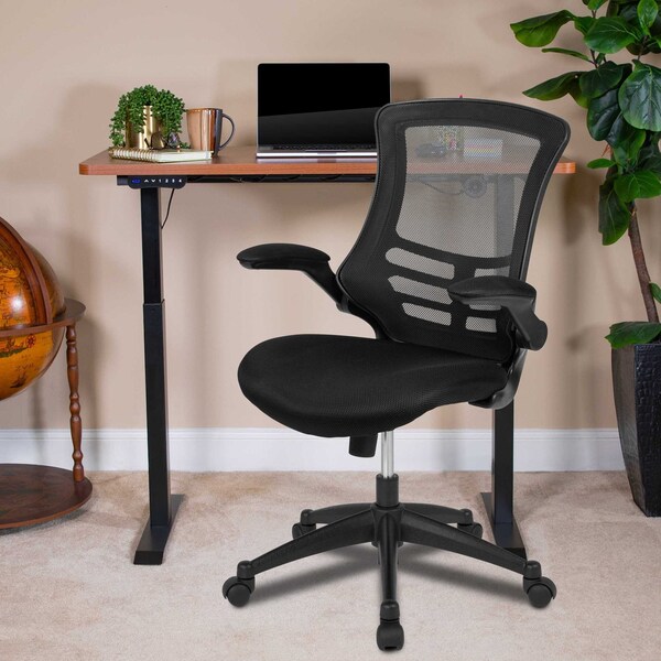 Flash Furniture Mahogany Electric Adjustable Stand Up Desk & Chair BN ...