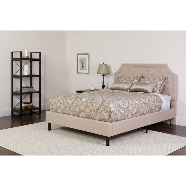 Flash Furniture King Platform Bed Set, Beige SL-BMF-4-GG | Zoro