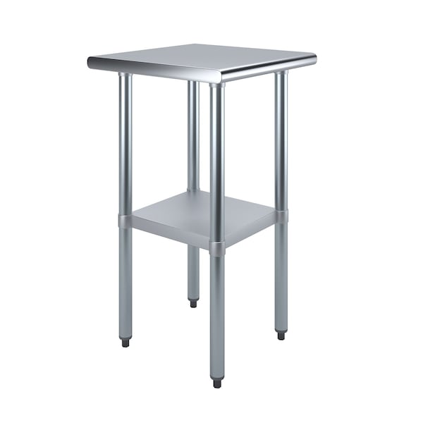 Amgood Stainless Steel Metal Table with Undershelf, 20 Long X 20 Deep ...
