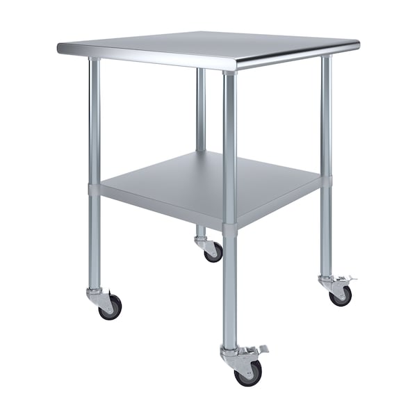 Amgood 30x30 Rolling Prep Table with Stainless Steel Top AMG WT-3030 ...