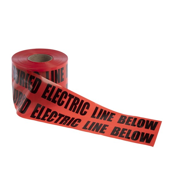 Black Swan Non-Detectable Marking Tape, Red, Electric Line 6" X 1000Ft ...