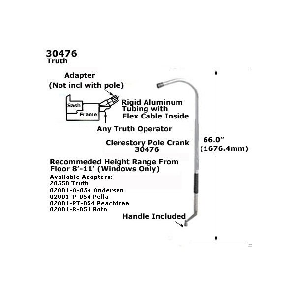 Truth Hardware CLERESTORY POLE CRANK 66 2119886 | Zoro