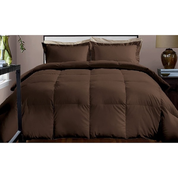 Club Le Med 800 TC Solid Down Alternative Comforter, Chocolate, Full ...