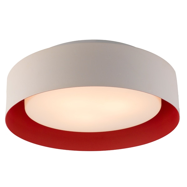 Bromi Design Lynch White & Red Flush Mount B4101 | Zoro