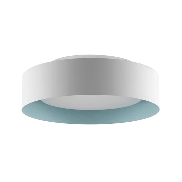Bromi Design Lynch 15.75 in. 3-Light White & Baby Blue Flushmount ...