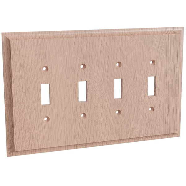 Designs Of Distinction Quad Light Switch Plate - Quarter Sawn Red Oak ...