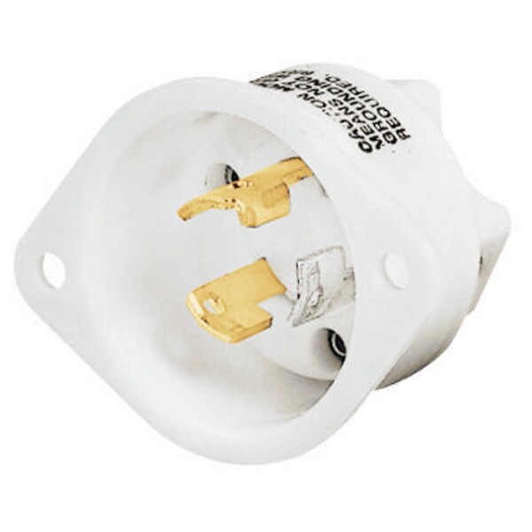 Bryant Flanged Locking Inlet, 15 A, 125V AC, 2 Pole, Flush Mount, Screw ...