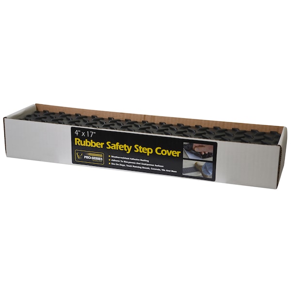 Pro-Series Adhesive Rubber Step Cover, 4" x 17" RSSTEPBOX | Zoro