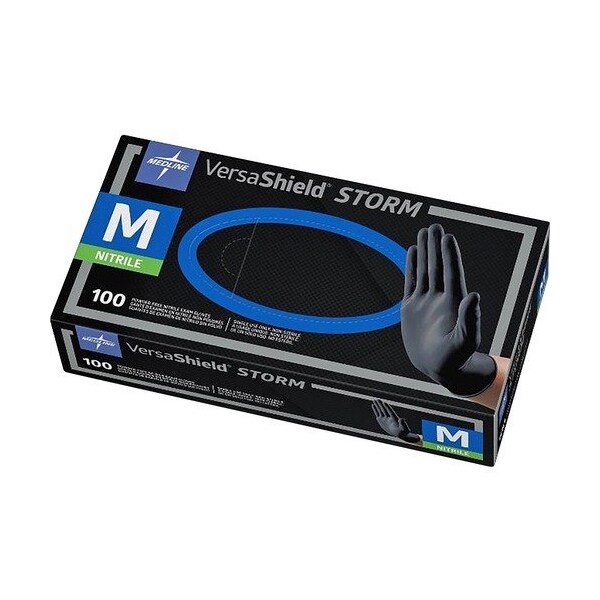 MEDLINE INDUSTRIES Black, M, 2.8 mil, Nitrile Powder-Free, Disposable ...