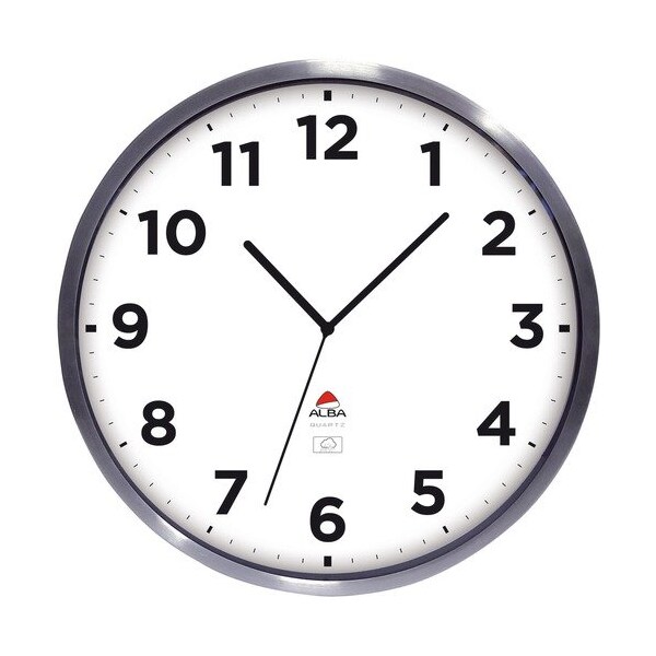 Alba Clock, Wall, Outdoor, 14inx1.73in, Black/White ABAHOREXTRA | Zoro