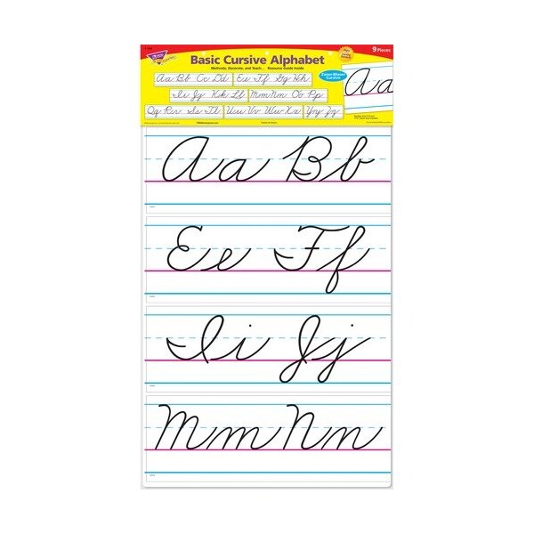 Trend Enterprises Alphabet Bulletin Board Set, Cursive, 6-1/4inx22-1 ...