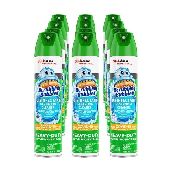 Sc Johnson Disinfectant Restroom Cleaner, Rainshower, 25oz, WE, 12PK ...