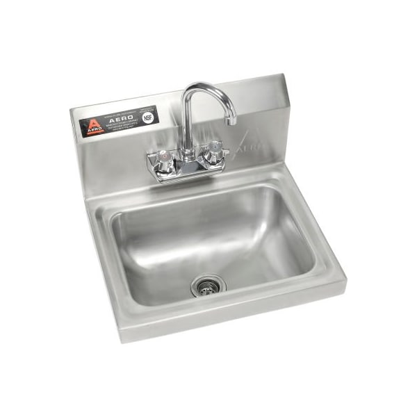 Aero Wall Mount Stainless Steel Hand Sink 14"W 10"D With 7" Gooseneck ...