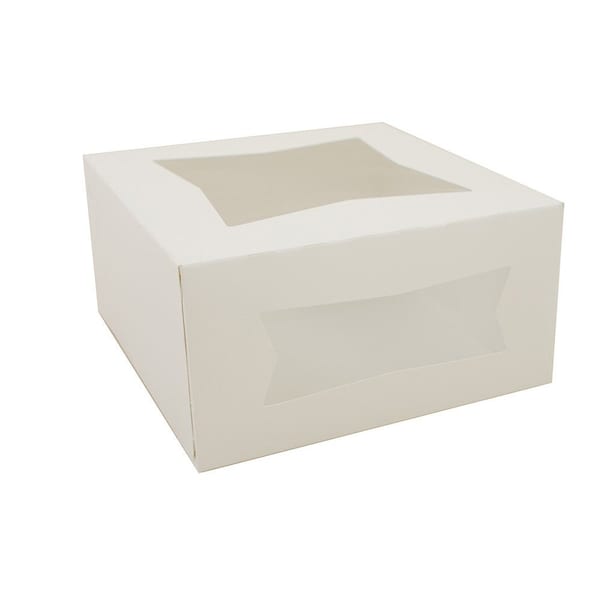 Champion Southern Paperboard Bakery Box w/ Window White 8 in. X 8 in. X ...