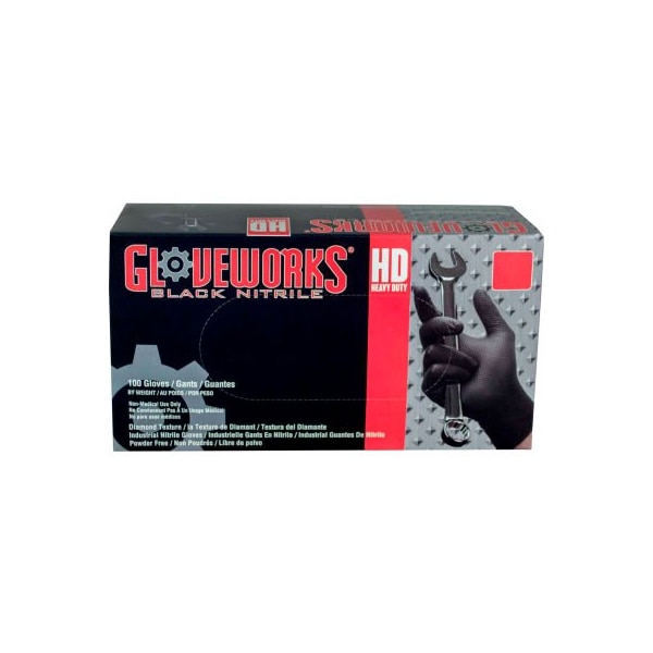 AMMEX Black, L, 6 mil, Nitrile Powder-Free, Nitrile Disposable Gloves ...
