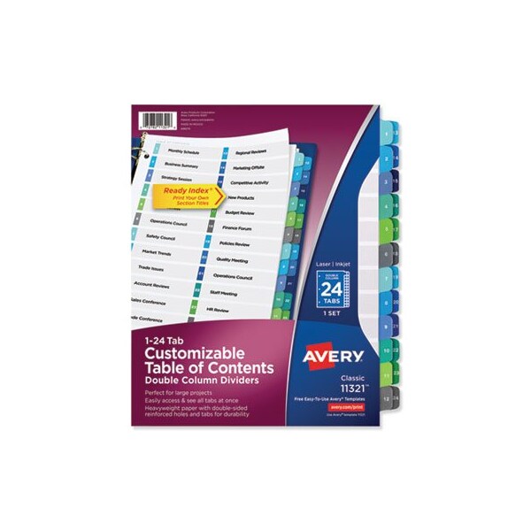 Avery Dennison Avery, CUSTOMIZABLE TOC READY INDEX DOUBLE COLUMN ...