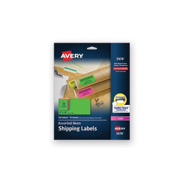 Avery Dennison Avery, HIGH-VISIBILITY PERMANENT LASER ID LABELS, 2 X 4 ...