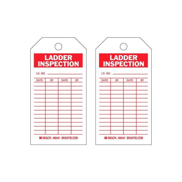 Brady Brady Ladder Inspecton Tag, 2 Sided, 10/Pkg, HD Polyester ...