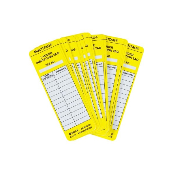 Brady Brady Ladder Inspection Tag, 100/Pkg, Plastic, 2in W X 6-1/2in H ...