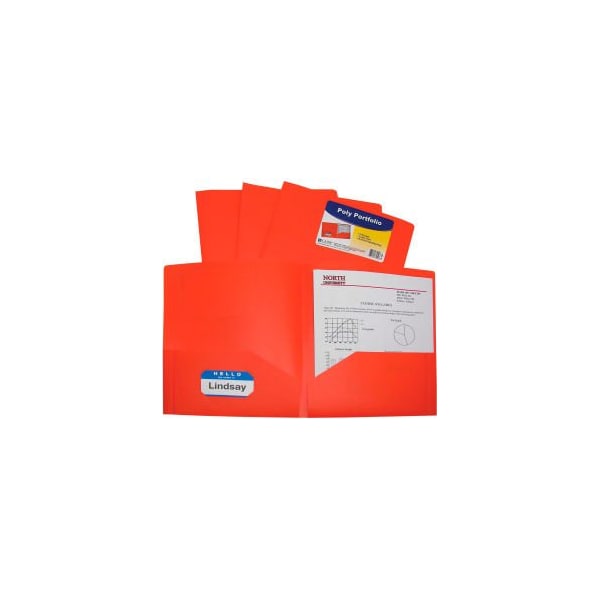 C-Line Products Two-Pocket Heavyweight Poly Portfolio Folder, Orange ...