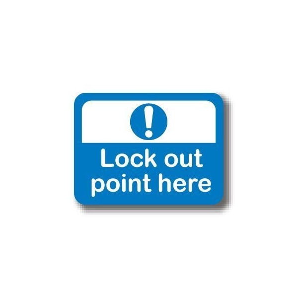 Ergomat 12in x 9in RECTANGLE SIGNS - Lock Out Point Here DSV-SIGN 108 ...