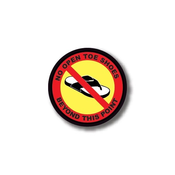 Ergomat 12in CIRCLE SIGNS - No Open Toe Shoes Beyond This Point DSV ...