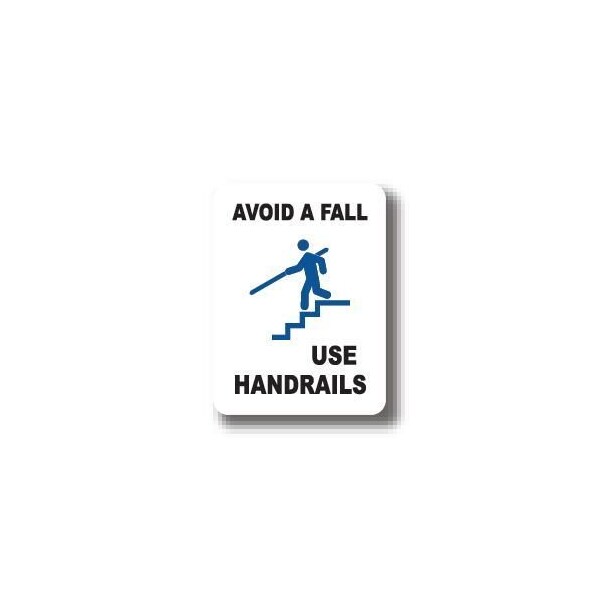 Ergomat 24in x 18in RECTANGLE SIGNS - Avoid A Fall Use Handrails DSV ...