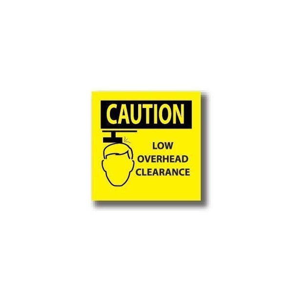 Ergomat 24in x 18in RECTANGLE SIGNS - CAUTION Low Overhead Clearance ...