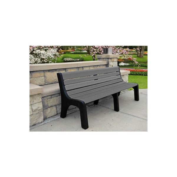 Jayhawk Plastics Frog Furnishings 8' Recycled Plastic Bench w/ Back ...