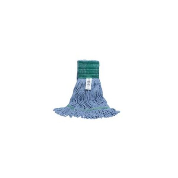 Abco Disinfectant Wide Band Looped Mop Medium Blue w/ Green Mesh Mop ...