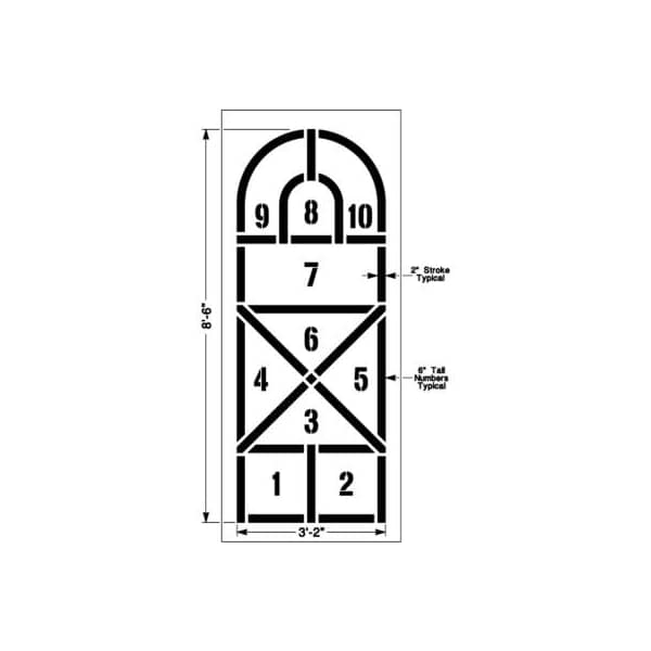 Newstripe. Newstripe Arched Hopscotch Playground Stencil, 1/8in Thick ...