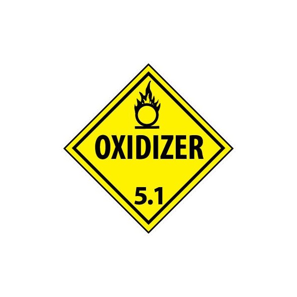 National Marker Co DOT Placard - Oxidizer 5.1 DL14P | Zoro