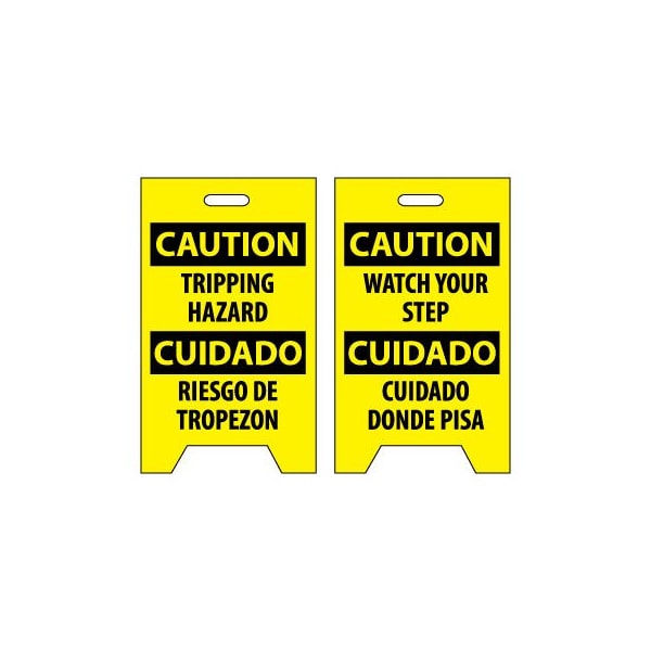National Marker Co Floor Sign - Caution Tripping Hazard Cuidado Riesgo ...