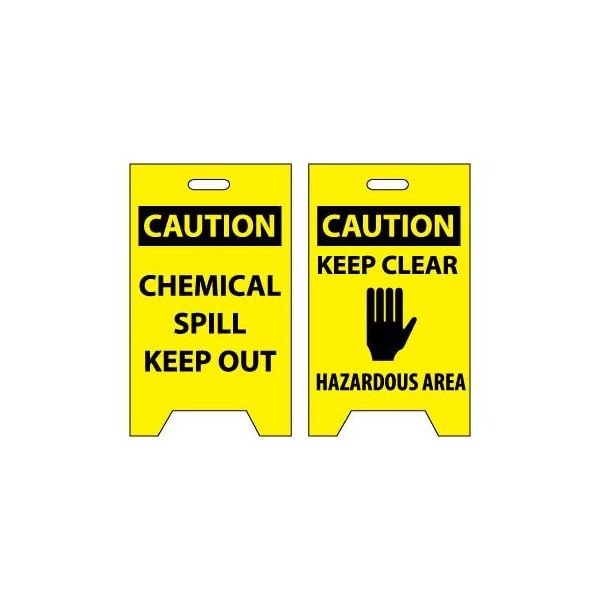 National Marker Co Floor Sign - Caution Chemical Spill Keep Out FS5 | Zoro