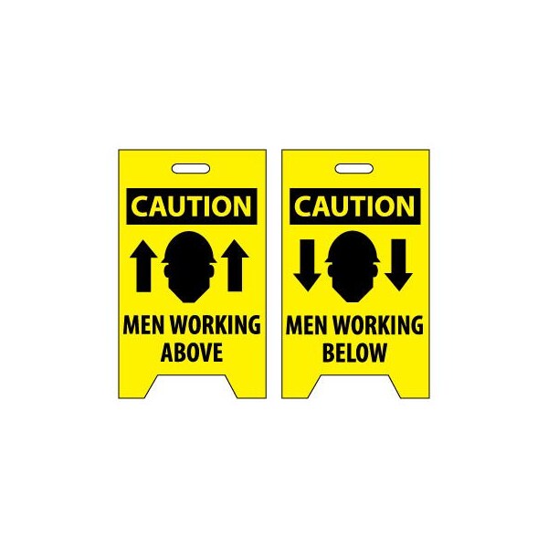 National Marker Co Floor Sign - Caution Men Working Above/Below FS6 | Zoro