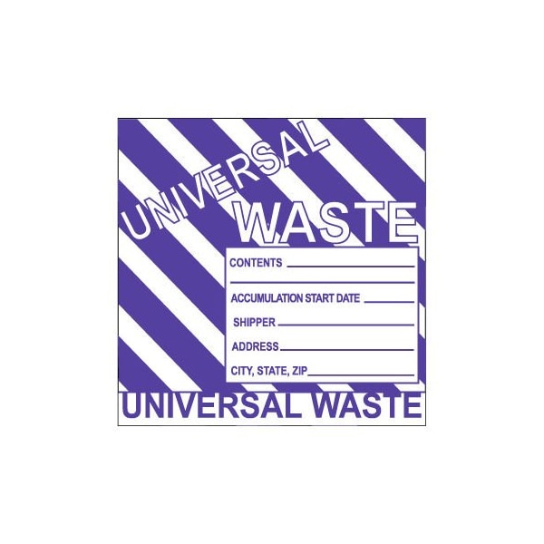 National Marker Co Hazardous Waste Vinyl Labels - Universal Waste ...