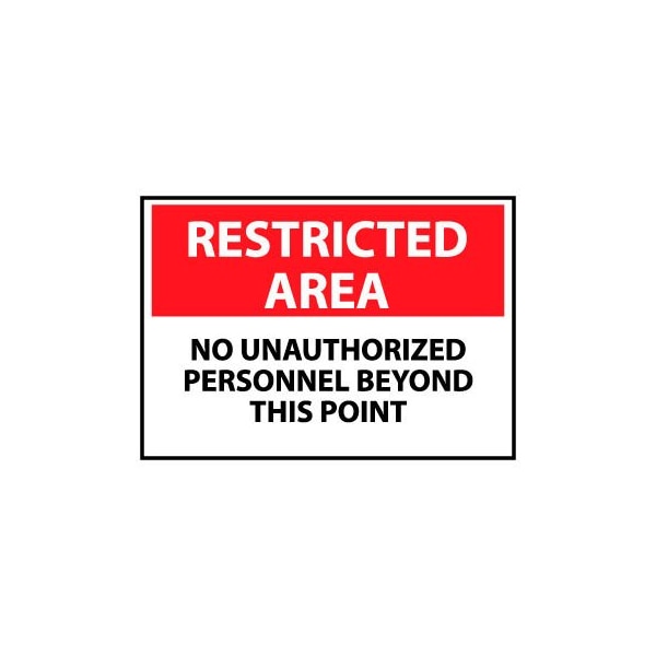 National Marker Co Restricted Area Plastic - No Unauthorized Personnel ...