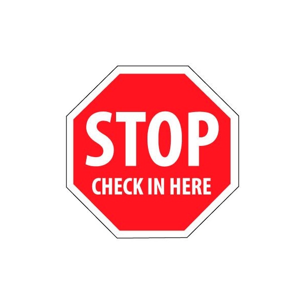 National Marker Co Security Stop Sign - Stop Check In Here SS4R | Zoro