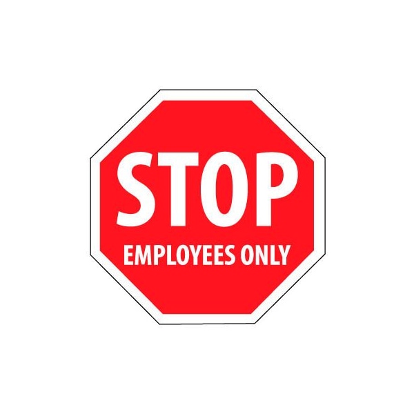 National Marker Co Security Stop Sign - Stop Employees Only SS5R | Zoro