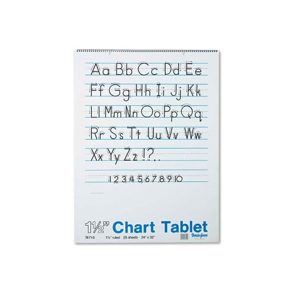 Pacon Chart Tablets w/Manuscript Cvr, 24in x 32in, White, 25 Sheets ...