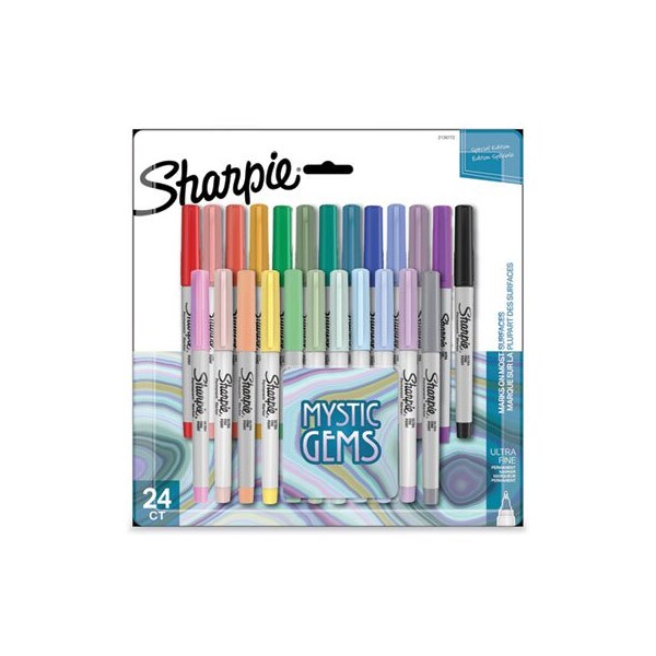 Sharpie Permanent Marker, Multi, Ultra Fine Tip, 24 PK 2136772 | Zoro
