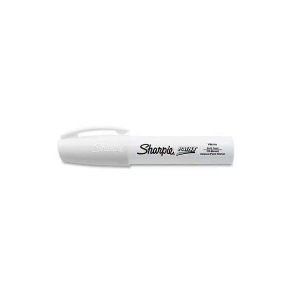 Sanford Sharpie, PERMANENT PAINT MARKER, EXTRA-BROAD CHISEL TIP, WHITE ...