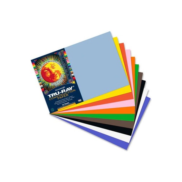 Pacon Pacon Tru-Ray Construction Paper, 12inx18in, Assorted, 50 Sheets ...