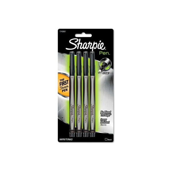 Sanford Sharpie Plastic Point Stick Water Resistant Pen - Black Ink ...