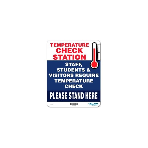 The Magnet Group GEC, Temperature Check Station Sign, 8W x 10H, Plastic ...