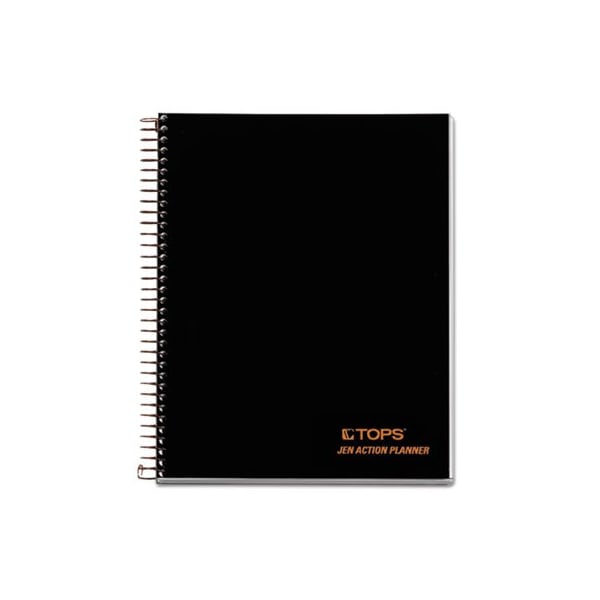 Tops Products TOPS, JEN ACTION PLANNER, NARROW RULE, BLACK COVER, 8.5 X ...