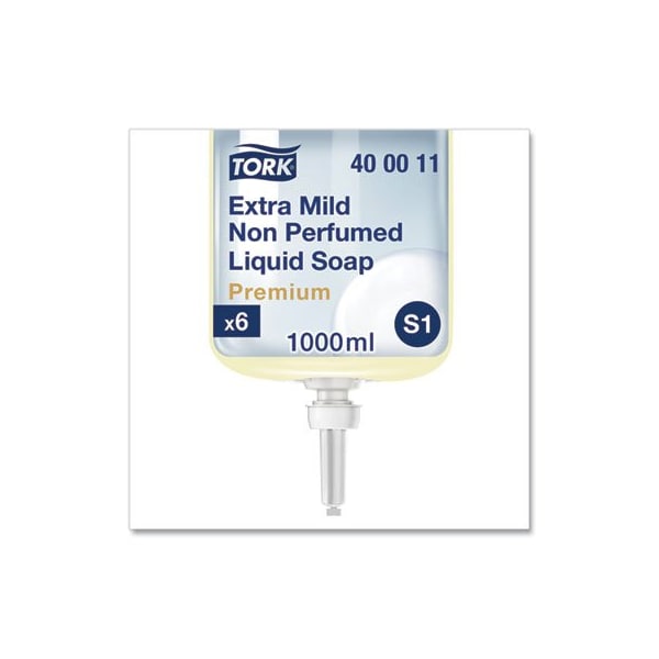 Essity Tork, PREMIUM EXTRA MILD LIQUID SOAP, UNSCENTED, 1 L, 6PK 400011 ...