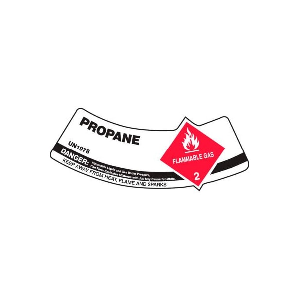 Accuform Accuform Gas Cylinder Shoulder Label, Propane, Dura-Vinyl, 5 ...