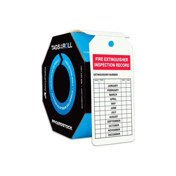 Accuform Accuform Fire Extinguisher Inspection, PF-Cardstock, 250/Roll ...
