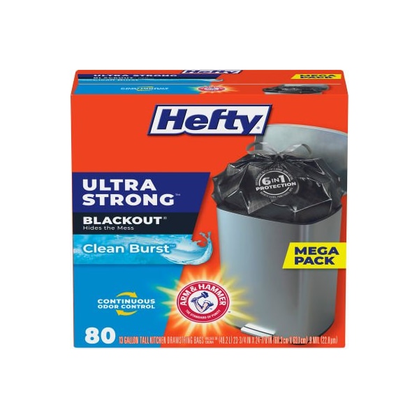 United Stationers Supply Hefty, Ultra Strong BlackOut Tall-Kitchen ...